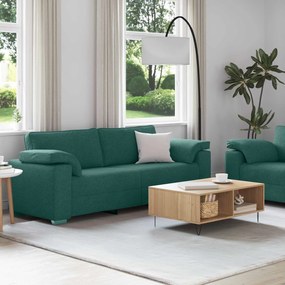 Pohovka 2 ks Tmavě zelená textil 3324745