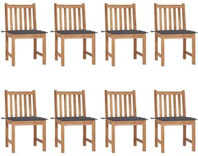 Zahradní židle s poduškami 8 ks masivní teak 3073142