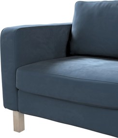 Potah na křeslo IKEA Karlstad, krátký barva modrá látka lesklé, sametová