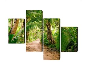 Vícedílný obraz Cesta V Tropickém 3D Lese Nedostatek Nedostatek Plátno Canvas 160x100