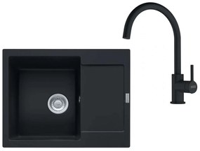 Franke - Kuchyňský set G275MČ, fragranitový dřez MRG 611-62 a baterie FC 6018.901, matná černá 114.0700.791