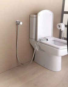 Sapho Sapho, Nástěnný ventil s ruční bidetovou sprškou a bezpečnostní pojistkou, kulatý, černá matná, SG107NE