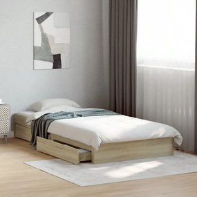 Rám postele se zásuvkami dub sonoma 100x200 cm kompozitní dřevo 3280673