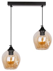 Černé závěsné svítidlo se skleněným stínidlem 14x48 cm Aspa – Candellux Lighting