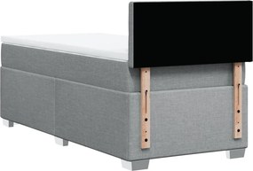 Box spring postel s matrací světle šedá 90x200 cm textil 3285785