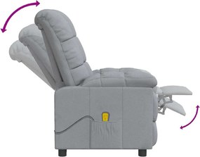 Masážní křeslo světle šedé textil 289806