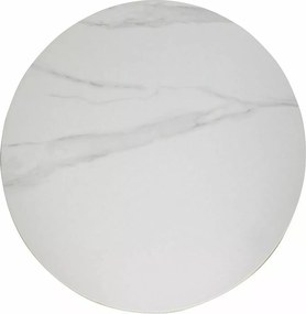 Jídelní stůl Talia 90 cm keramika bílý mramor/černý