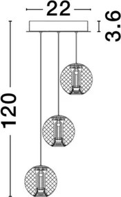 Závěsné LED svítidlo NOVA LUCE BRILLANTE 16W 3200K 9695208 stmívatelné Triac