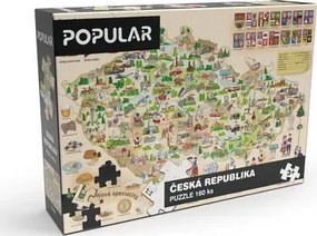 POPULAR Puzzle Mapa České republiky / 160 dílků / 67,5 × 47,5 cm