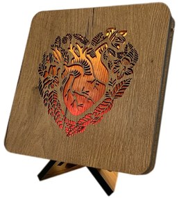 "Srdce" lampa 19x19cm provedení povrchu: dub světlý