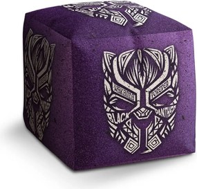 Sablio Taburet Cube BLACK PANTHER wakanda forever Bílý - 60x60x60 cm