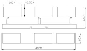 Globo 57911-3G - Bodové svítidlo ROBBY 3xGU10/35W/230V šedá/hnědá