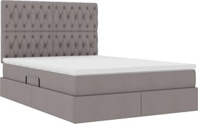 Postel s úložným prostorem a matrací Taupe 140 x 200 cm textil 3371850
