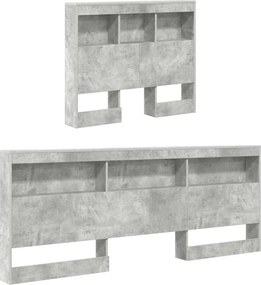 Knihovna postel Betonově šedá 75 x 190 cm Kompozitní dřevo 3335756