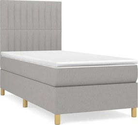 Box spring postel s matrací světle šedá 90x190 cm textil 3142457