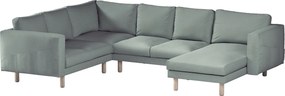 Potah na pohovku IKEA Norsborg rohová, 5-místná se šezlongem barva zelená látka pletený vzor