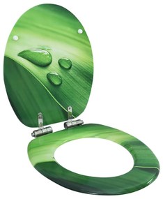 WC sedátko s funkcí pomalého sklápění MDF zelená vodní kapka 146915