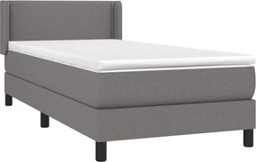 Box spring postel s matrací tmavě šedá 80 x 200 cm textil 3129586