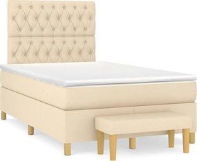 Box spring postel s matrací krémová 120x190 cm textil 3270430