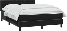 Box spring postel s matrací černá 160x210 cm samet 3318371