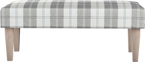 Dlouhá lavička 100x40cm barva šedá látka pletený vzor, vzorované