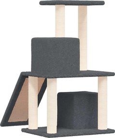Škrabadlo pro kočky se sisalovými sloupky tmavě šedé 82 cm 171665