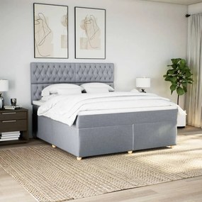 Box spring postel s matrací světle šedá 180 x 200 cm textil 3293666