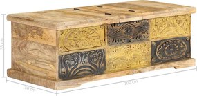 Konferenční stolek 100 x 50 x 35 cm masivní mangovníkové dřevo 247881