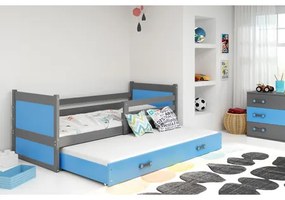 Dětská postel s výsuvnou postelí RICO 200x90 cm Šedá Borovice