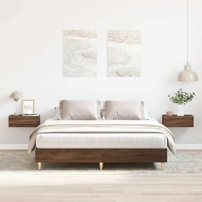 Rám postele bez matrace Hnědý dub 140x200 cm Dřevěné konstrukce 3328723