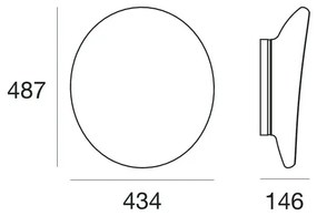 Stilnovo 7786 Dynamic, stropní/nástěnné svítidlo z opálového skla, 21W LED, 49x44cm, IP44