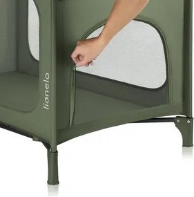 LIONELO Postýlka cestovní Jasmin Green Olive / od 0 do 36 měsíců