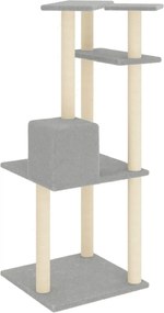 Škrabadlo pro kočky se sisalovými sloupky světle šedé 123 cm 171784