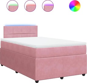 Box spring postel s matrací růžová 120 x 200 cm samet 3290015