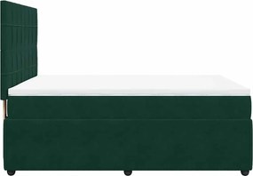 Box spring postel s matrací tmavě zelená 160x200 cm samet 3294685