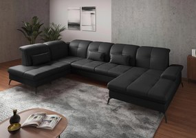 XXXLutz SEDACÍ SOUPRAVA, textil, kůže, černá Sit & More - Sedací soupravy - 00014401175L