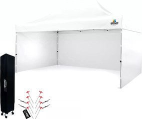 BRIMO Nůžkový párty stan SUPER 3x4,5 m 3 stěny bílý