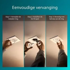 Philips Peridot Rec Kit Sq bílá / Vestavné bodové svítidlo / 3 ks / GU