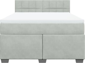 Box spring postel s matrací světle šedá 160x200 cm samet 3288654