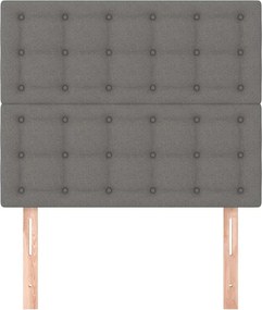 Čelo postele tmavě šedé 100x5x118/128 cm látkové 3116757