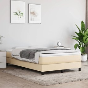 Box spring postel s matrací krémová 120x190 cm textil 3269662