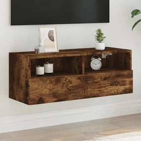 vidaXL Nástěnná TV skříňka 80x30x30 cm kompozitní dřevo [836870] Barva: kouřový dub