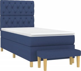 Box spring postel s matrací modrá 80x200 cm textil 3137355