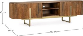 TV stolek z mangového dřeva v přírodní barvě 180x45x40 cm Vilas – Bizzotto