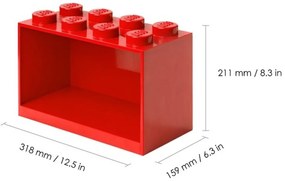 Lego® Červená nástěnná police LEGO® Storage 21 x 32 cm