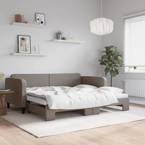 Válenda s přistýlkou taupe 90 x 200 cm textil 3196819