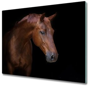 Skleněná krájecí deska Hnědý kůň 60x52 cm
