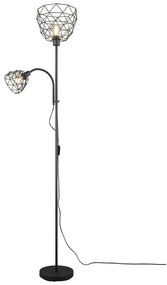 Černá stojací lampa s kovovým stínidlem (výška 180 cm) Haval – Reality