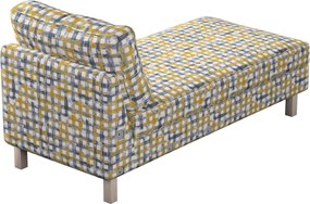 Potah na přídavný šezlong IKEA Karlstad, krátký barva modrá látka pletený vzor, vzorované