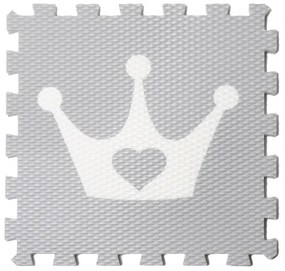 Vylen Pěnové podlahové puzzle Minideckfloor s korunkou Světle šedý s bílou korunkou 340 x 340 mm